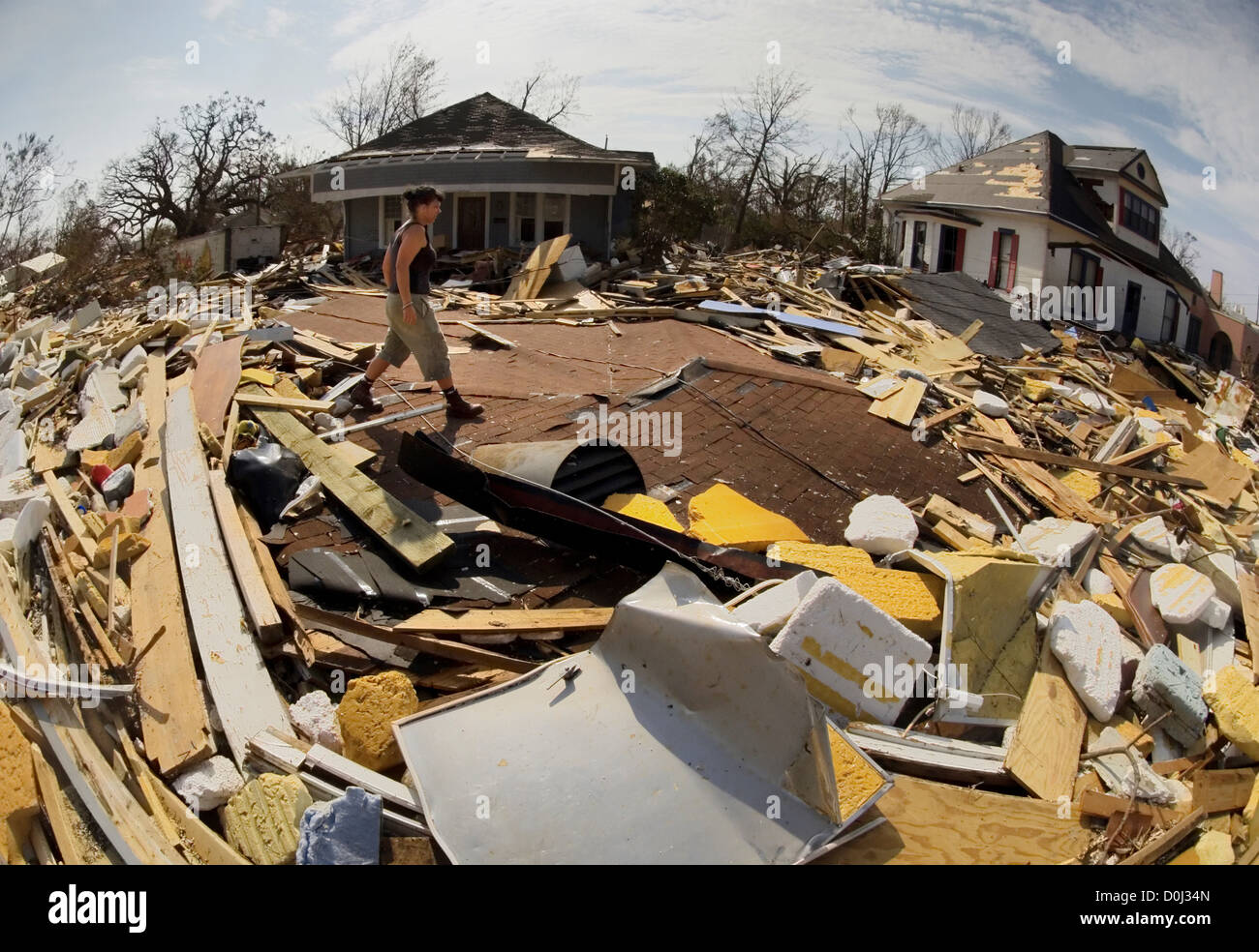 Walking Across The Destruction Stock Photo - Alamy