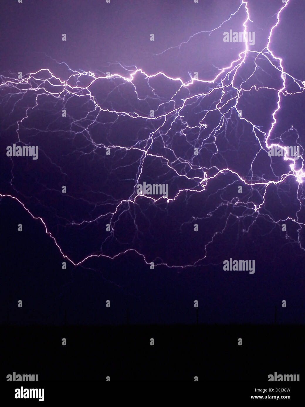 Multiple Cloud To Cloud Lightning Bolts During a Night Thunderstorm ...
