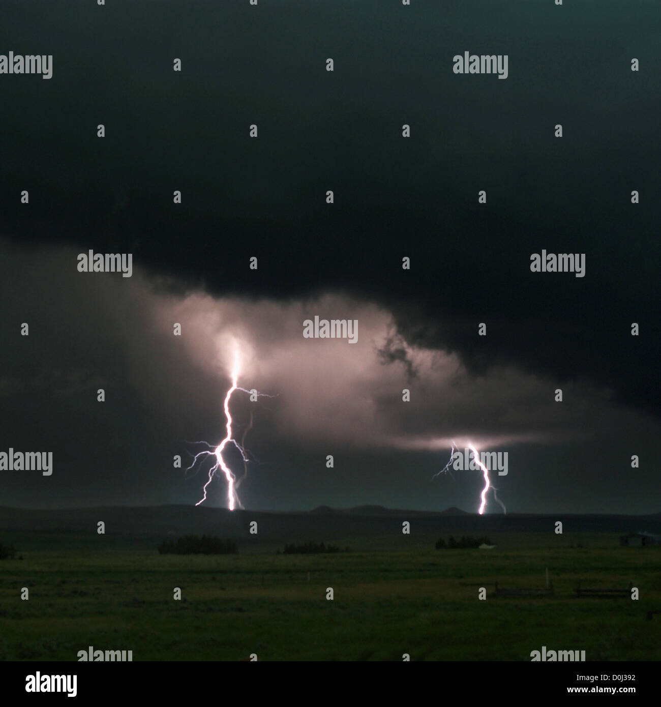 Cloud To Ground Lightning During a Night Thunderstorm Stock Photo - Alamy
