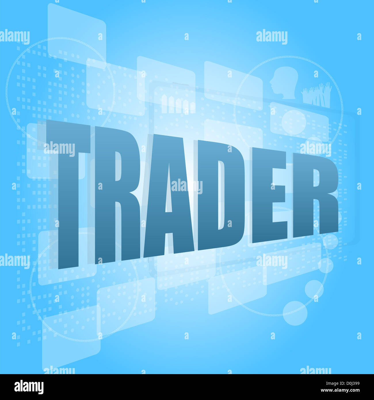 words trader on digital screen, business concept Stock Photo - Alamy