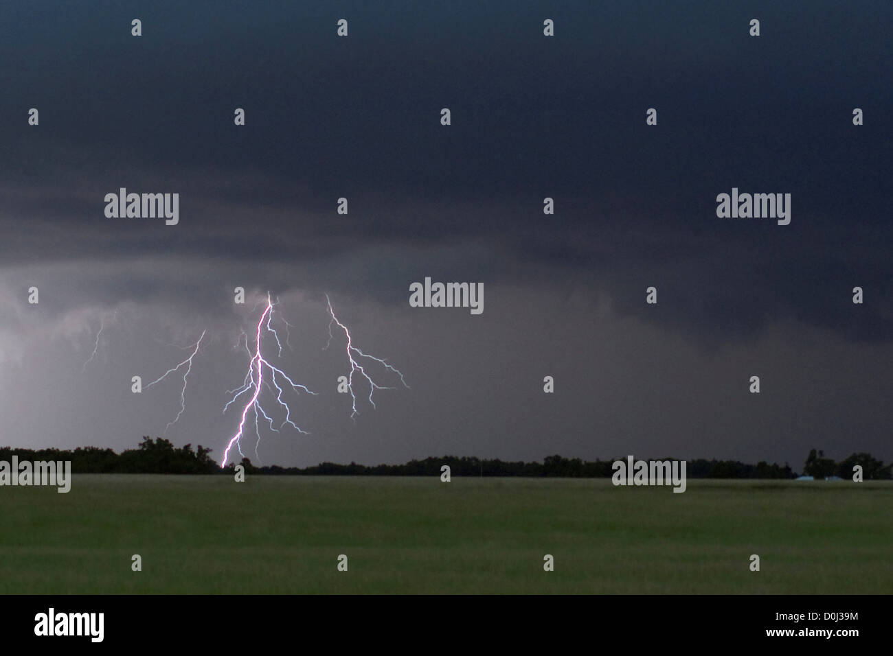 Immense Cloud To Ground Lightning During a Night Thunderstorm Stock ...