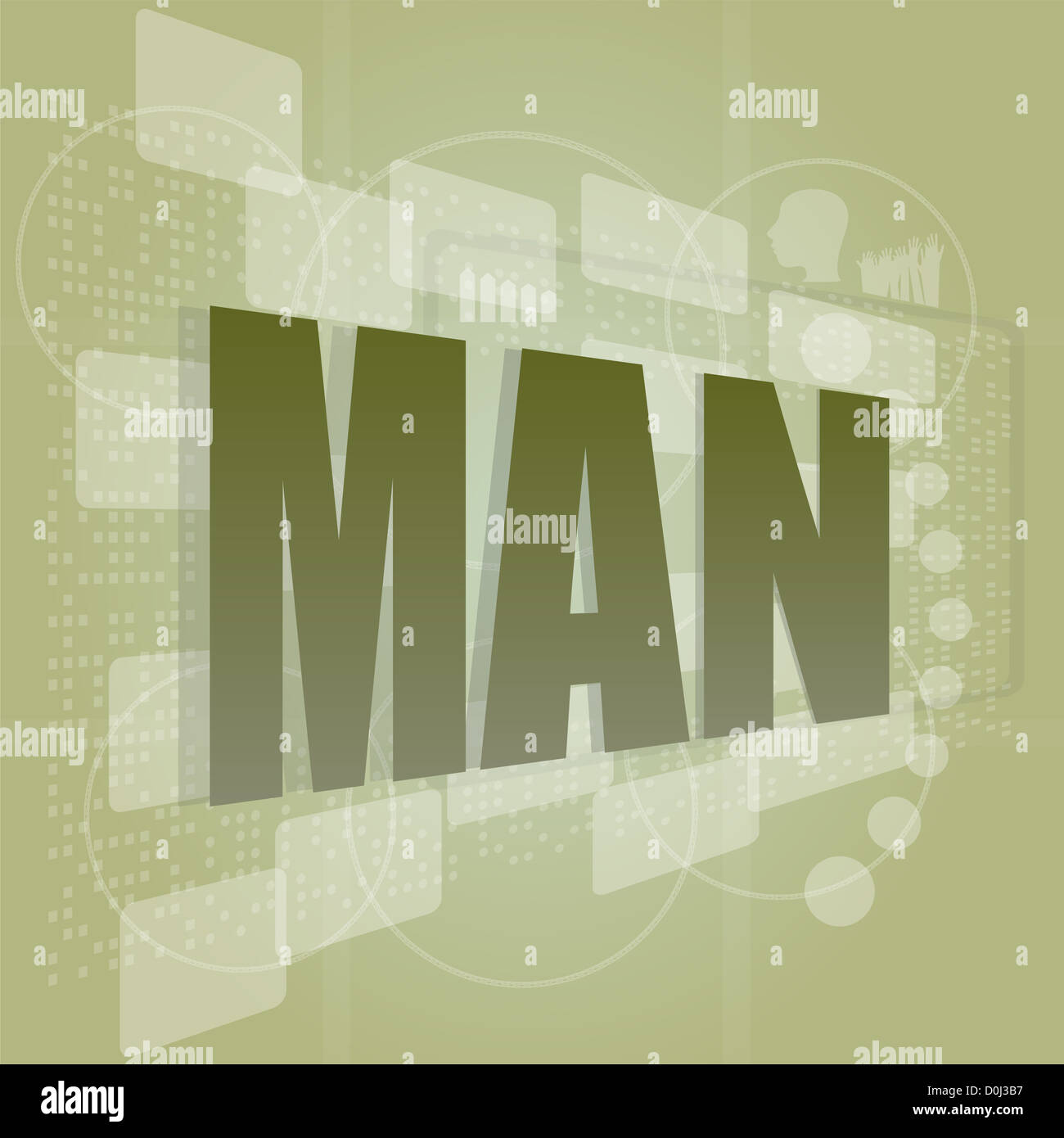 words man on digital screen, social concept Stock Photo - Alamy