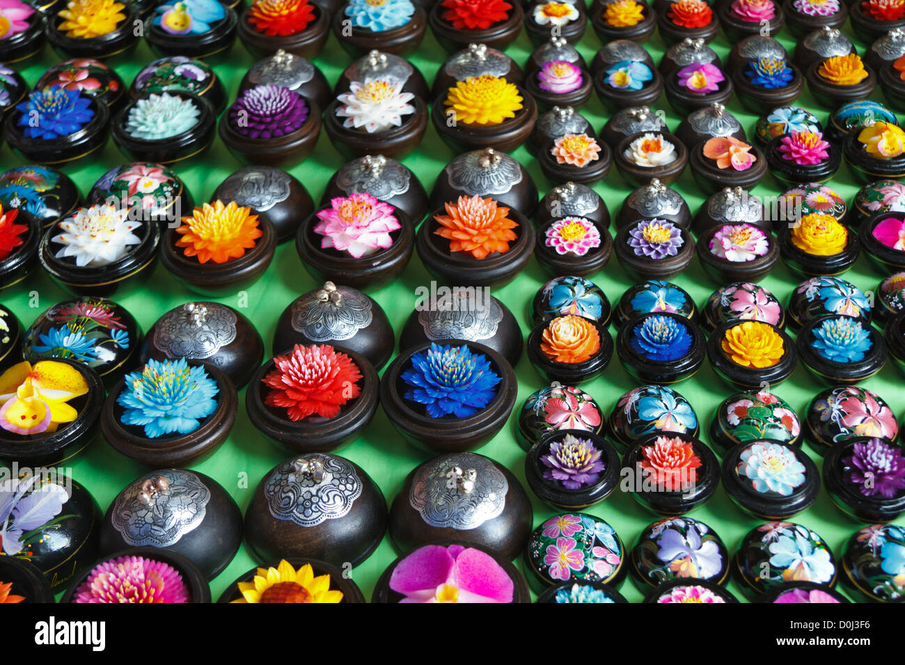 Colorful Flower Candles on Ko Samui, Thailand Stock Photo - Alamy