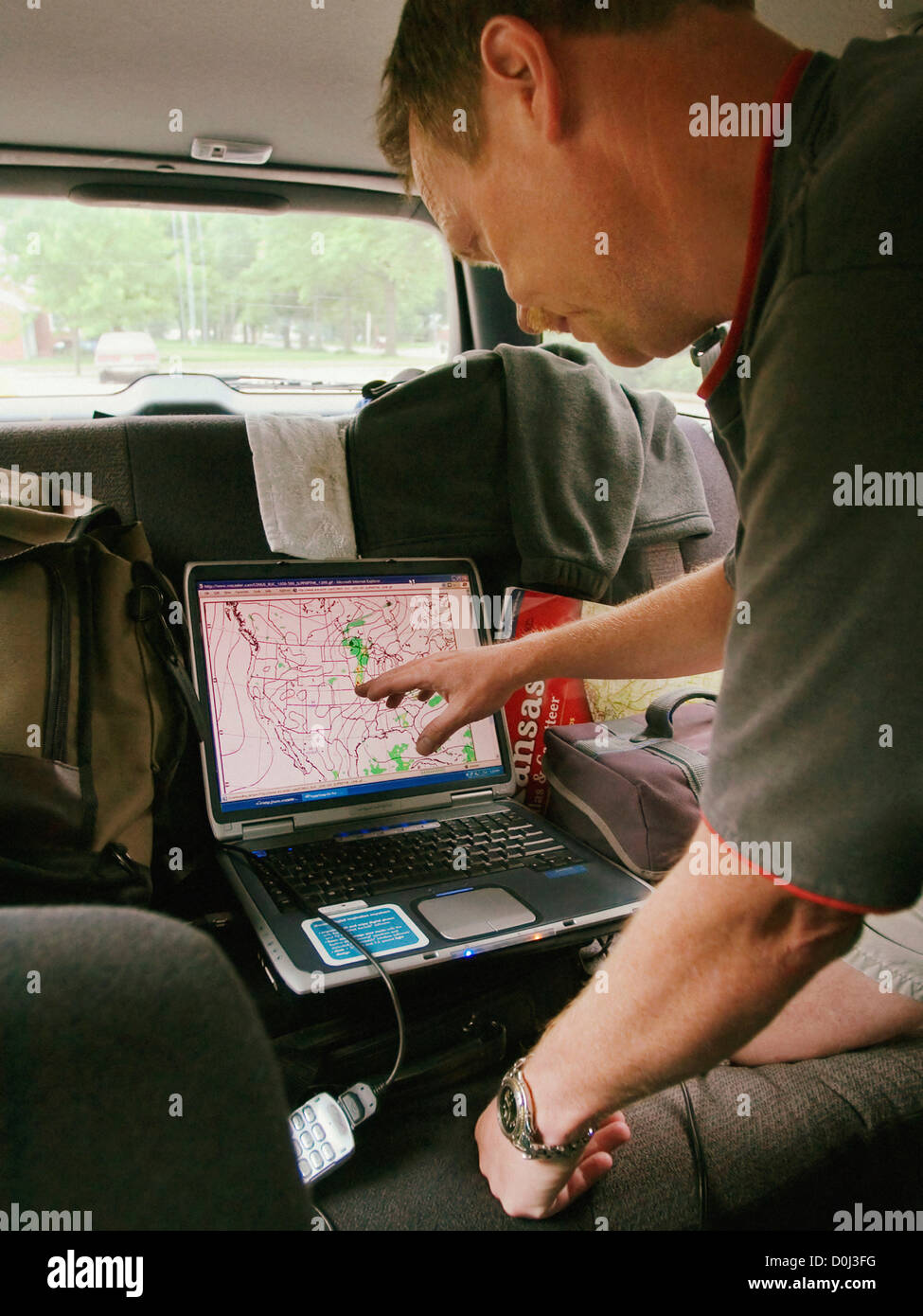 Research Meteorologist Jon Davies Tracks a Developing Storm Stock Photo ...