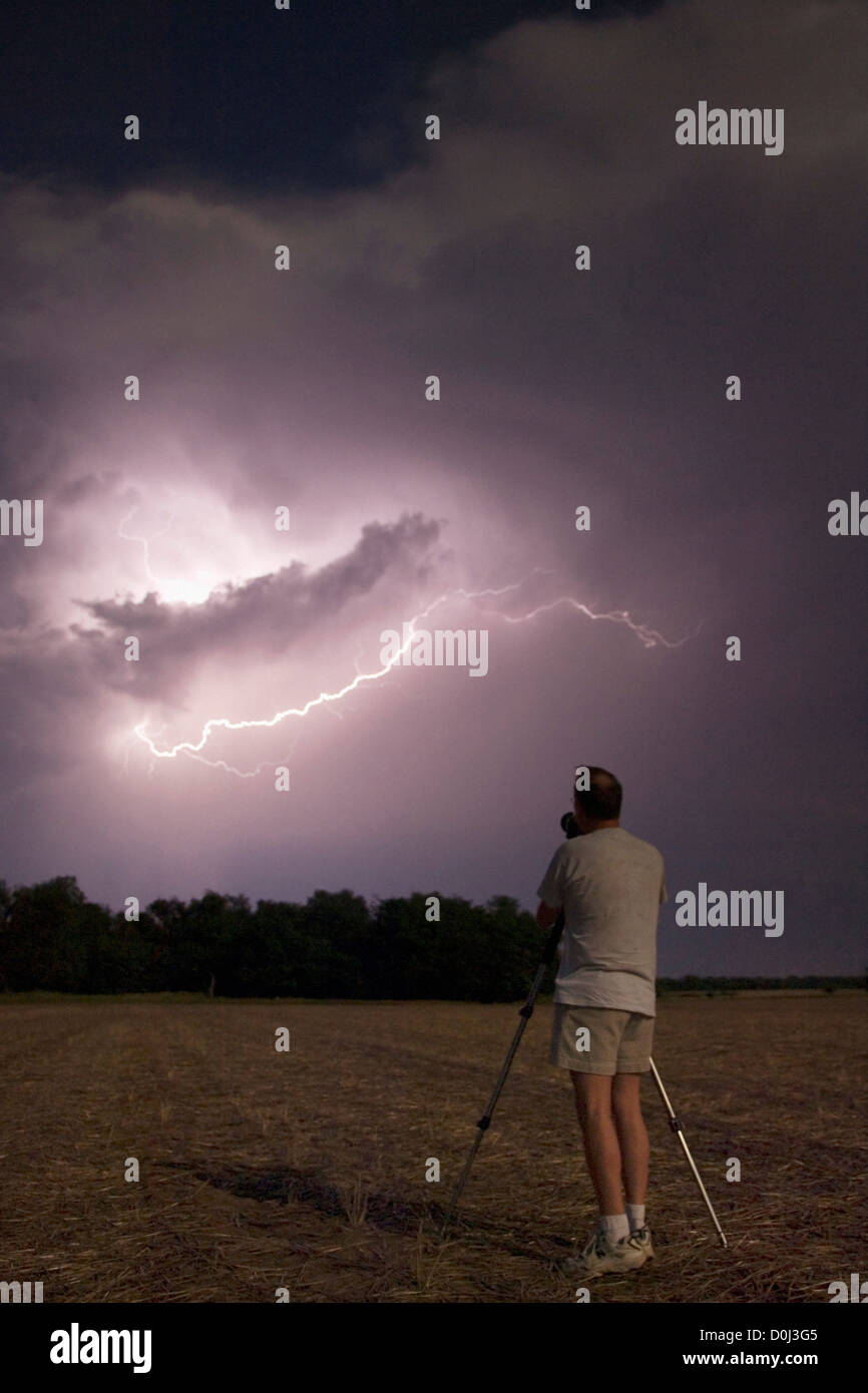 Research Meteorologist Jon Davies Photographs Lightning Stock Photo - Alamy