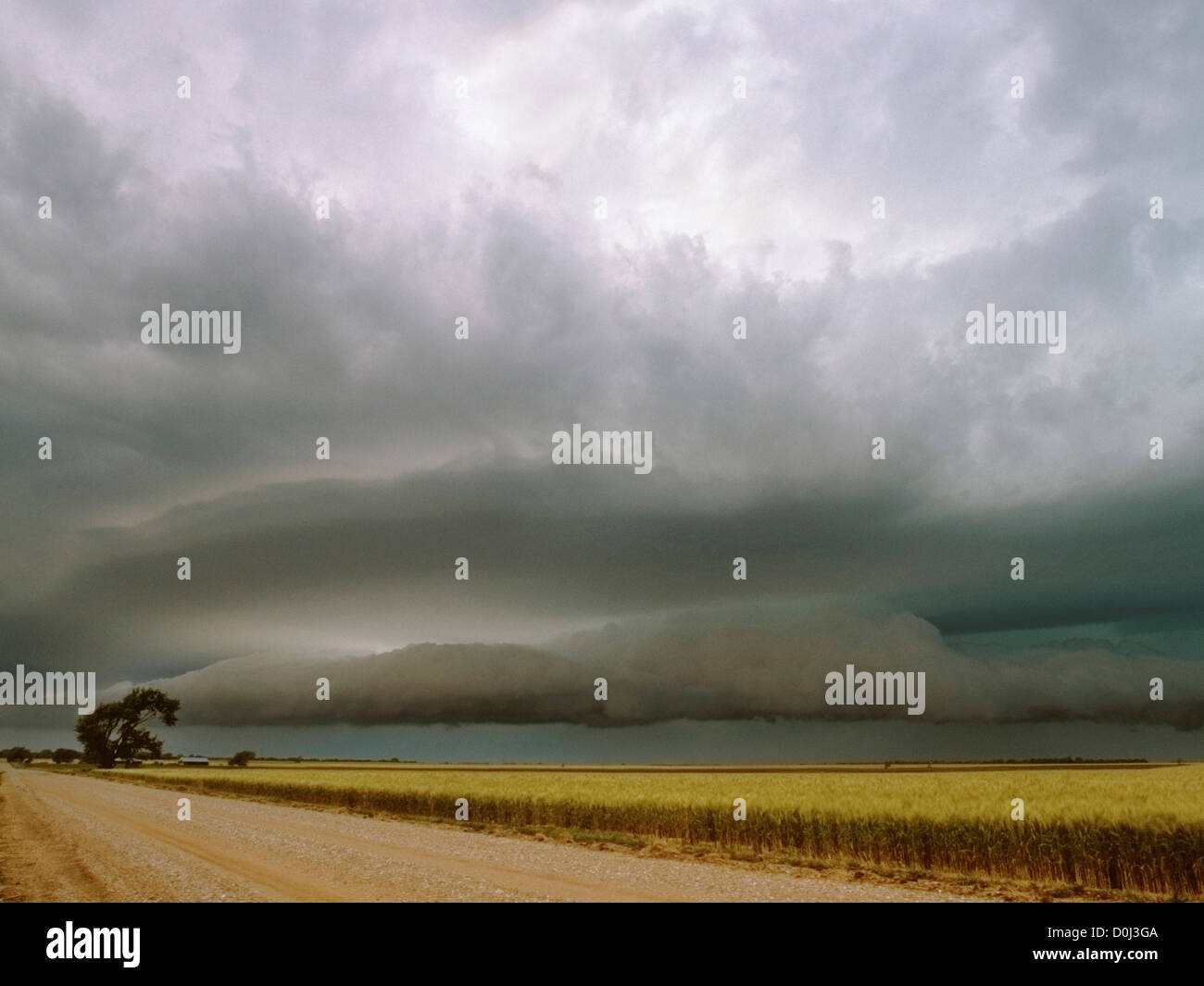 Threatening Severe Thunderstorm Over Farmland Stock Photo - Alamy