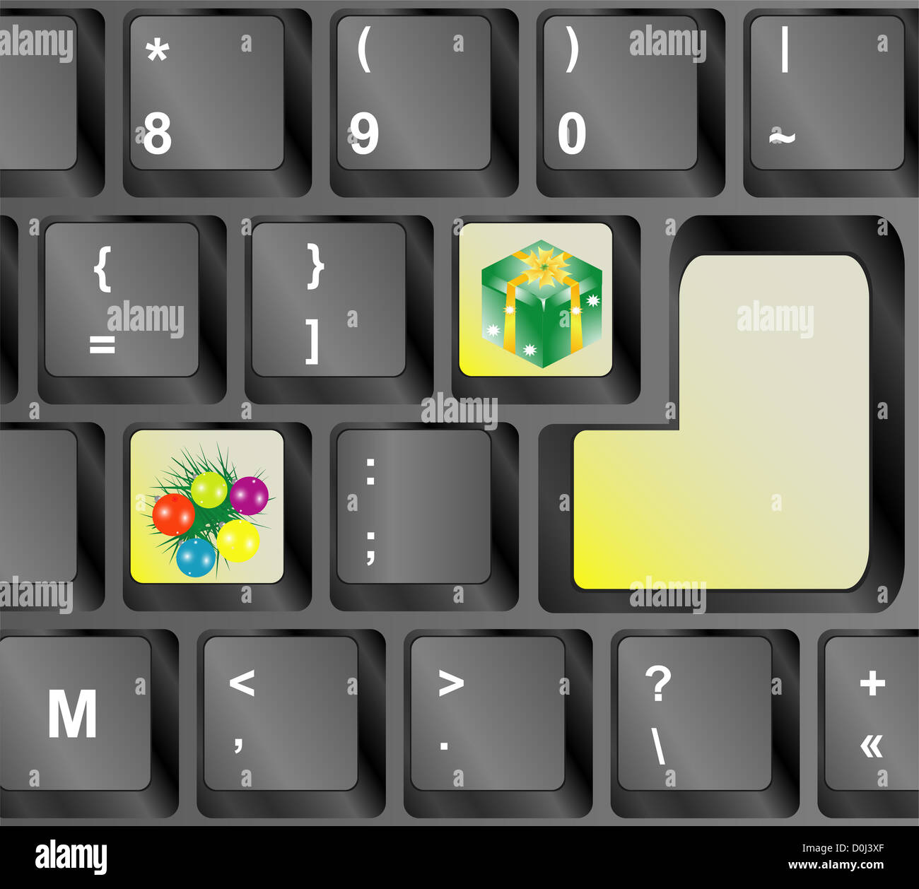 Computer keyboard with Christmas keys - holiday concept Stock Photo - Alamy