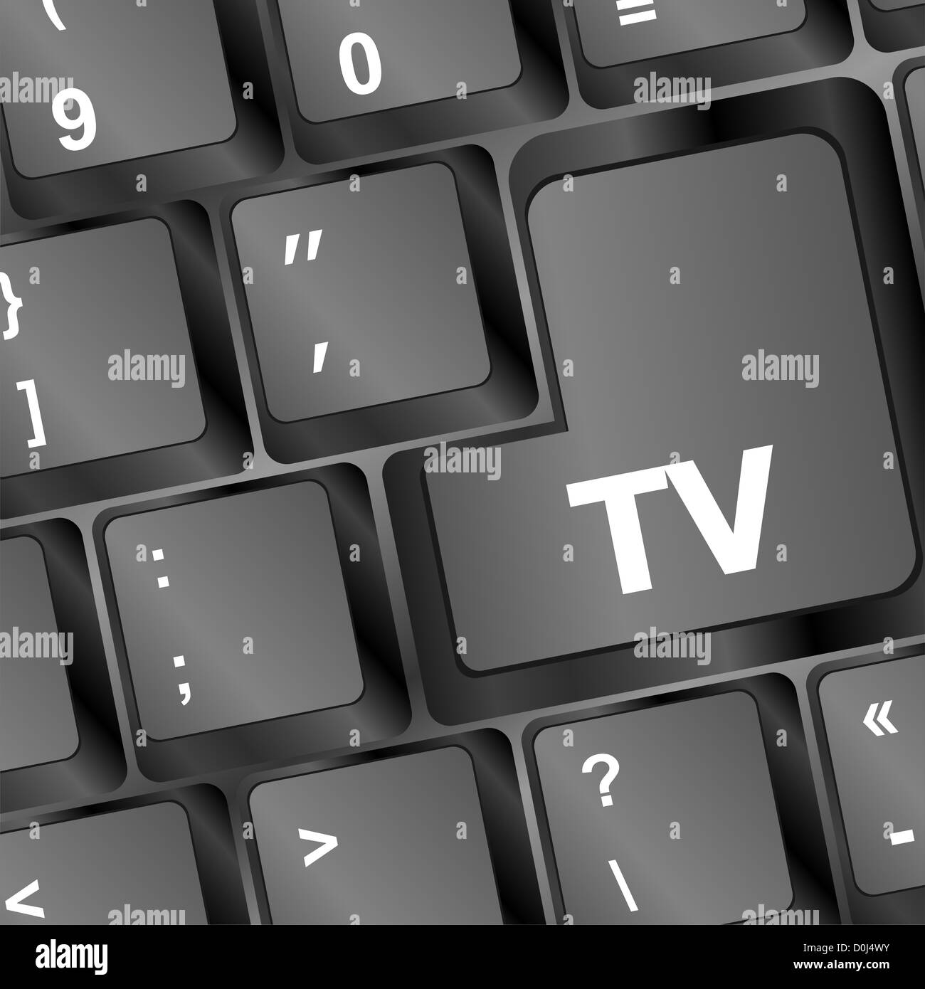 computer keyboard with tv button Stock Photo - Alamy