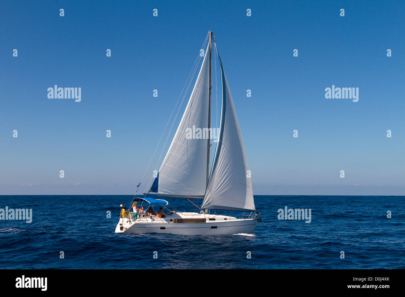 Yacht sailing in Mediterranean Sea Stock Photo - Alamy