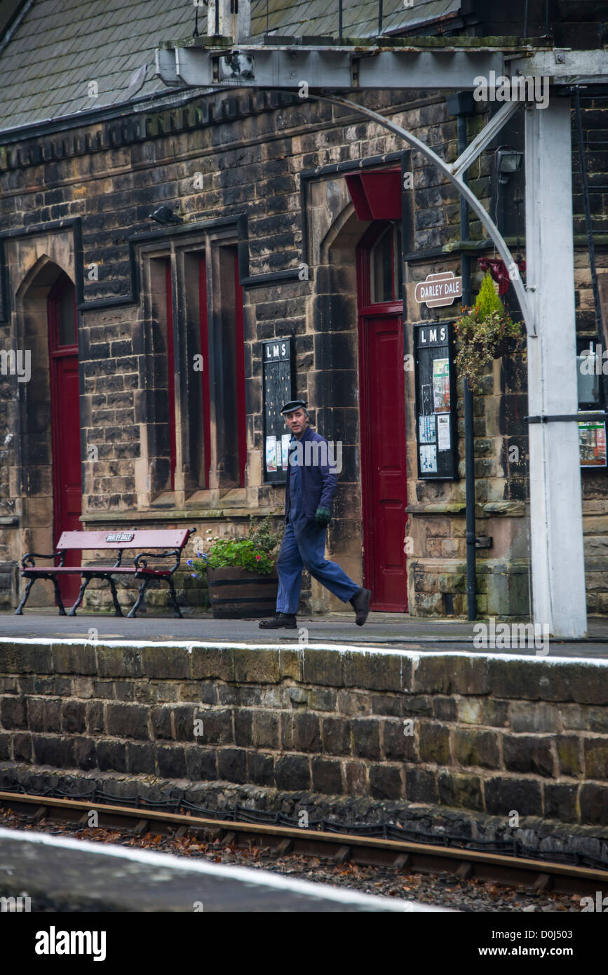 Restored train station on the Peak Rail line that runs between Rowsley ...