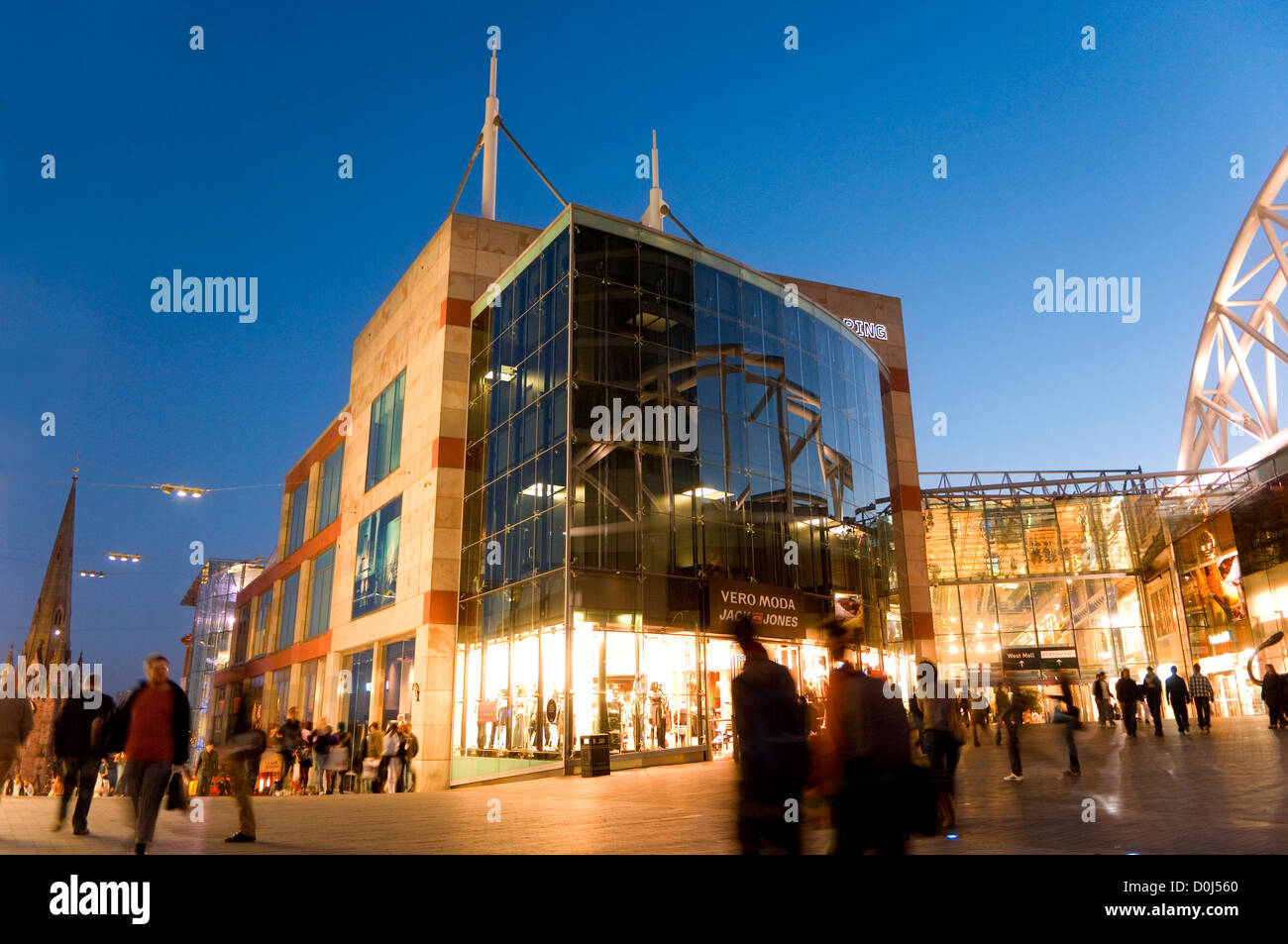 The Bullring shopping area of Birmingham at night Stock Photo - Alamy