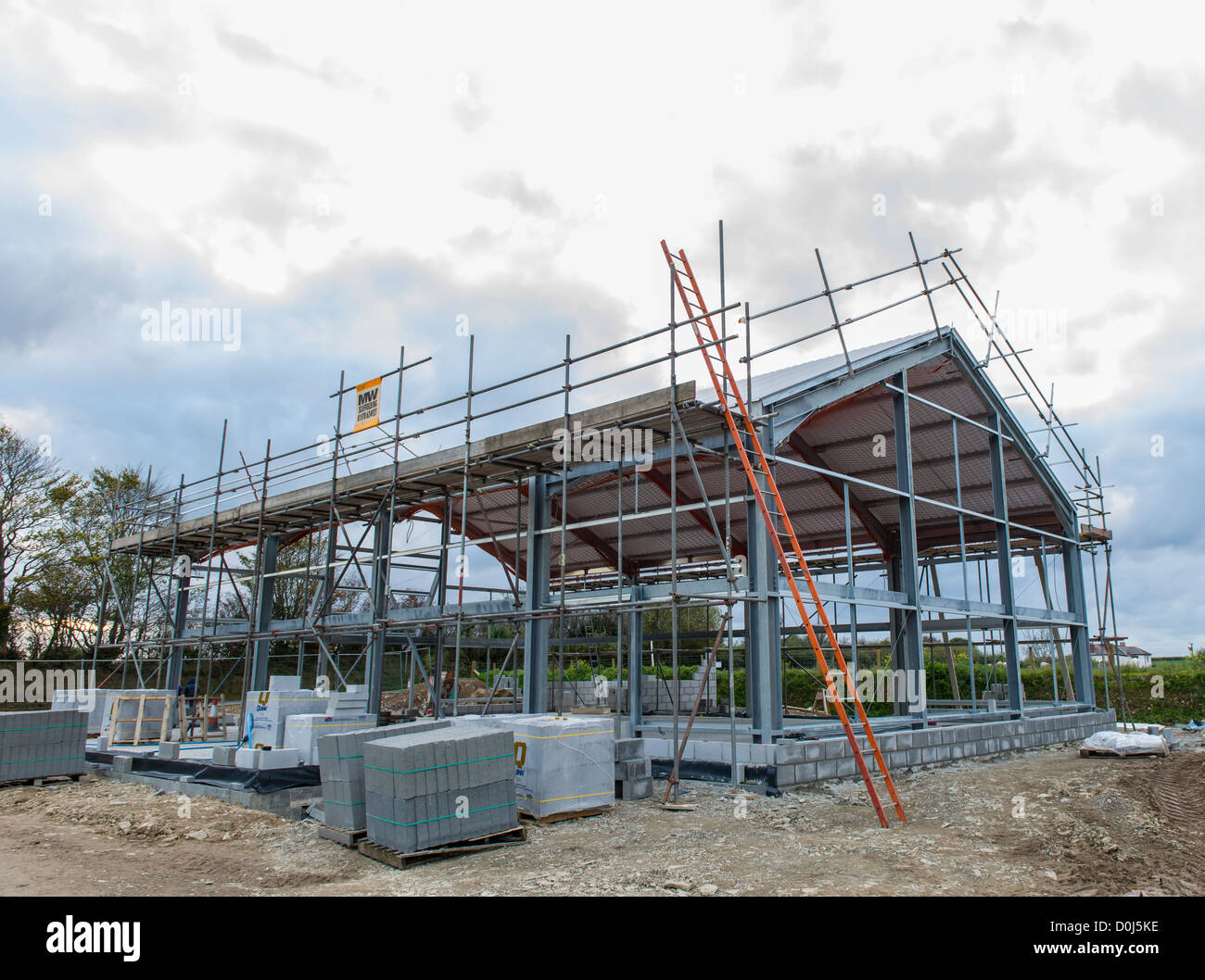 A steel framed industrial building, frame and roof in place Soon to be ...