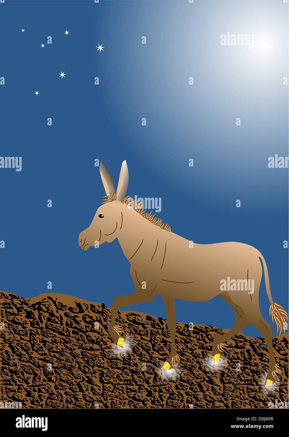 donkey with golden hooves Stock Photo - Alamy
