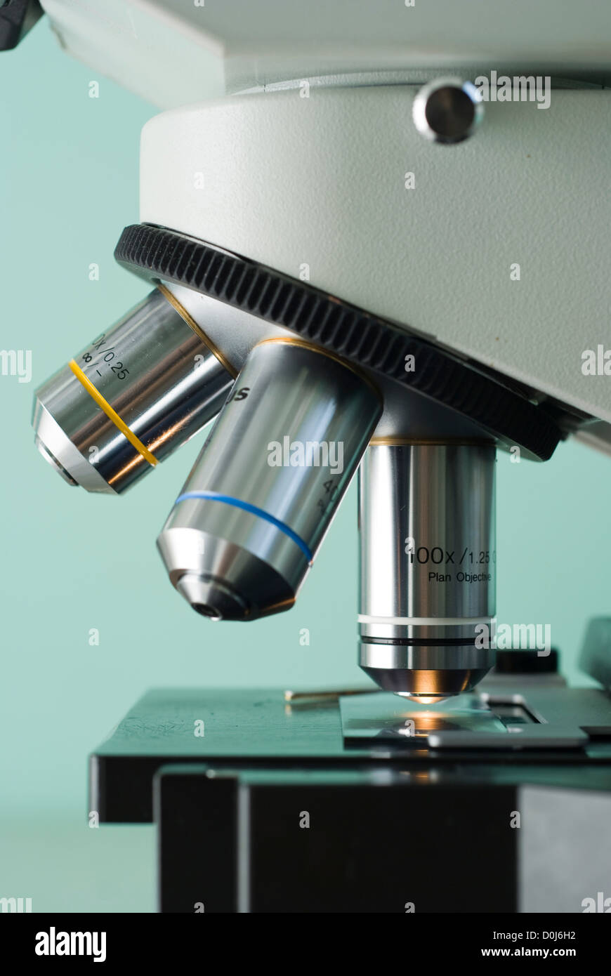 right side of microscope lens Stock Photo - Alamy