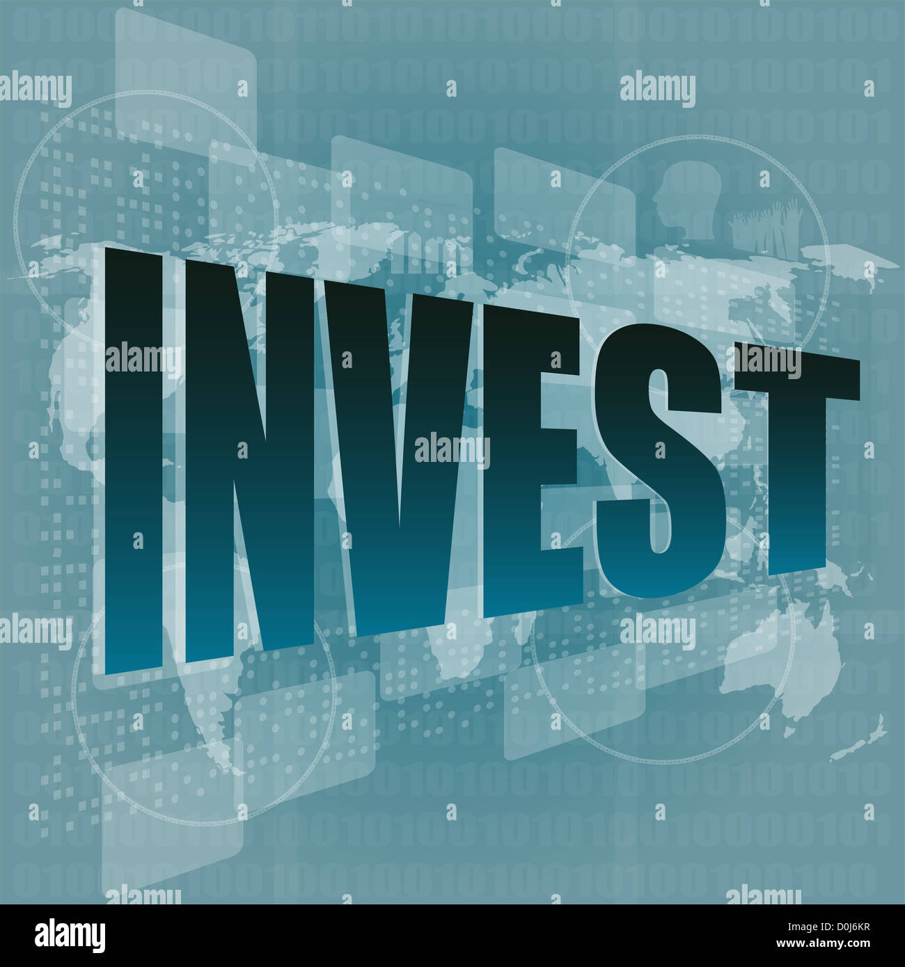 Pixeled word invest on digital screen - business concept Stock Photo ...