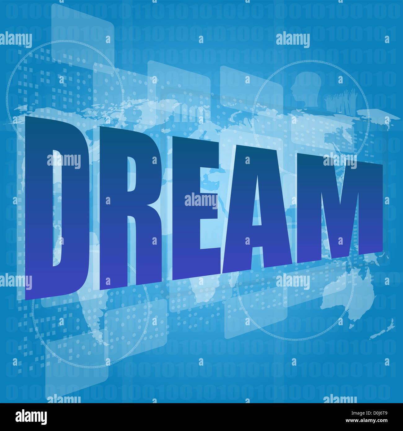 Life style concept: pixelated words dream on digital screen Stock Photo ...