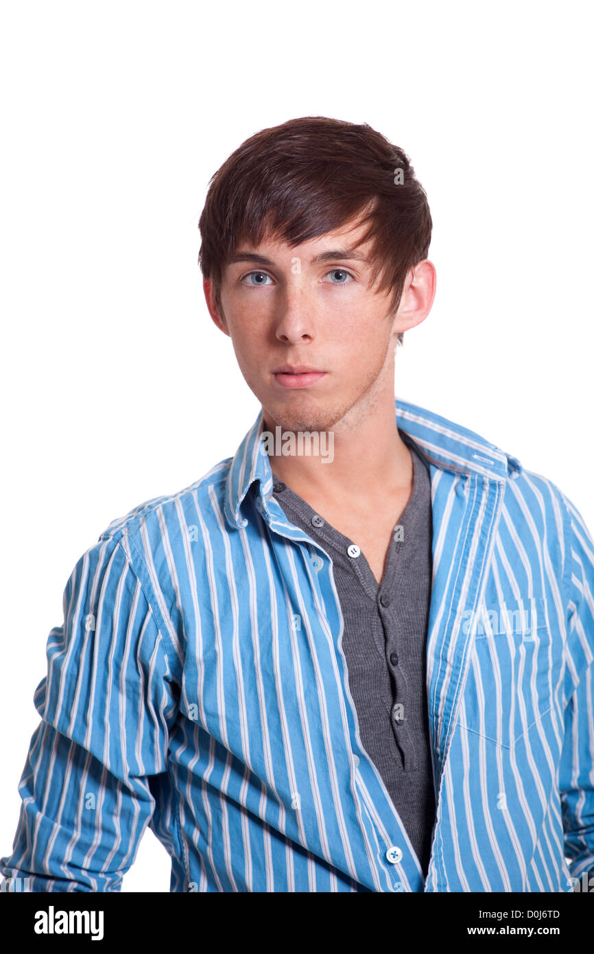 Young man in blue Stock Photo - Alamy