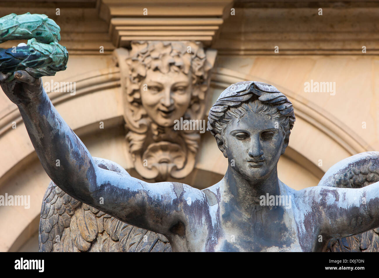 The Victory Allegorical Statue inside courtyard of Hotel Carnavalet ...