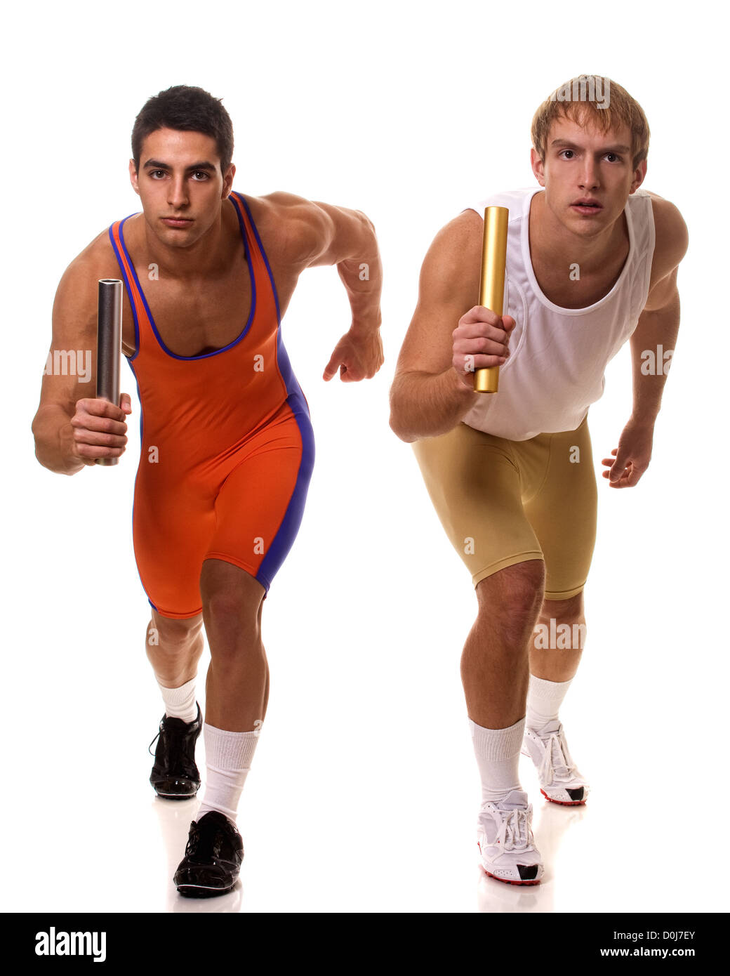 Athletes Racing Relay Stock Photo - Alamy