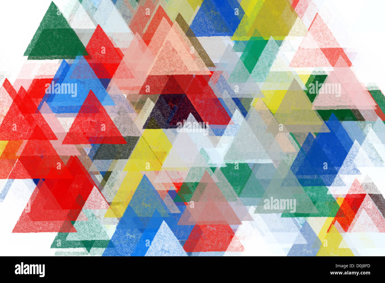 Triangles pattern illustration. Brush paint impressionist abstract ...