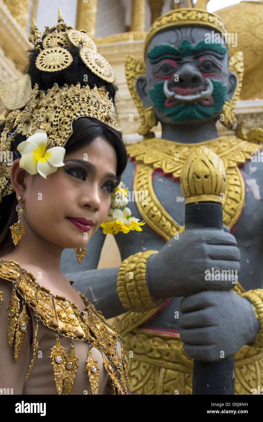 Apsara Dancer beautiful supernatural female in asian mythology Stock ...
