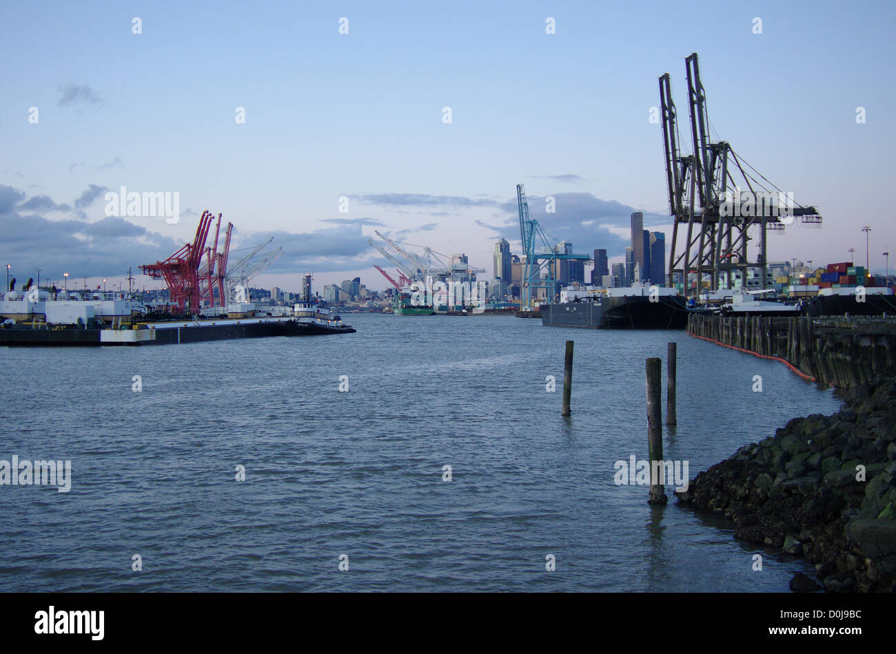 The Port of Seattle is viewed from the West Seattle area in late ...