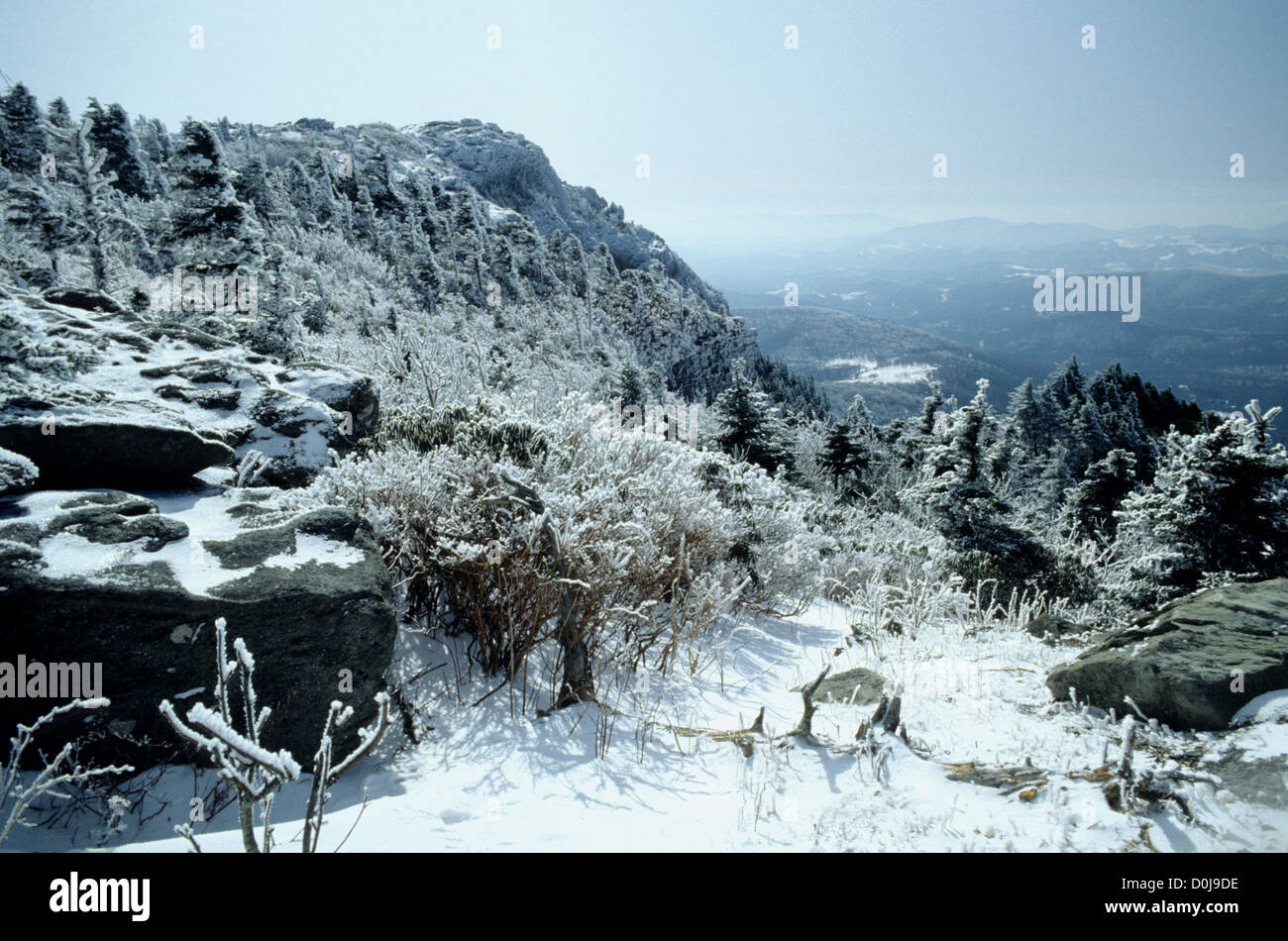 A beautiful snow scene of the Appalachian Mountains of North Carolina ...