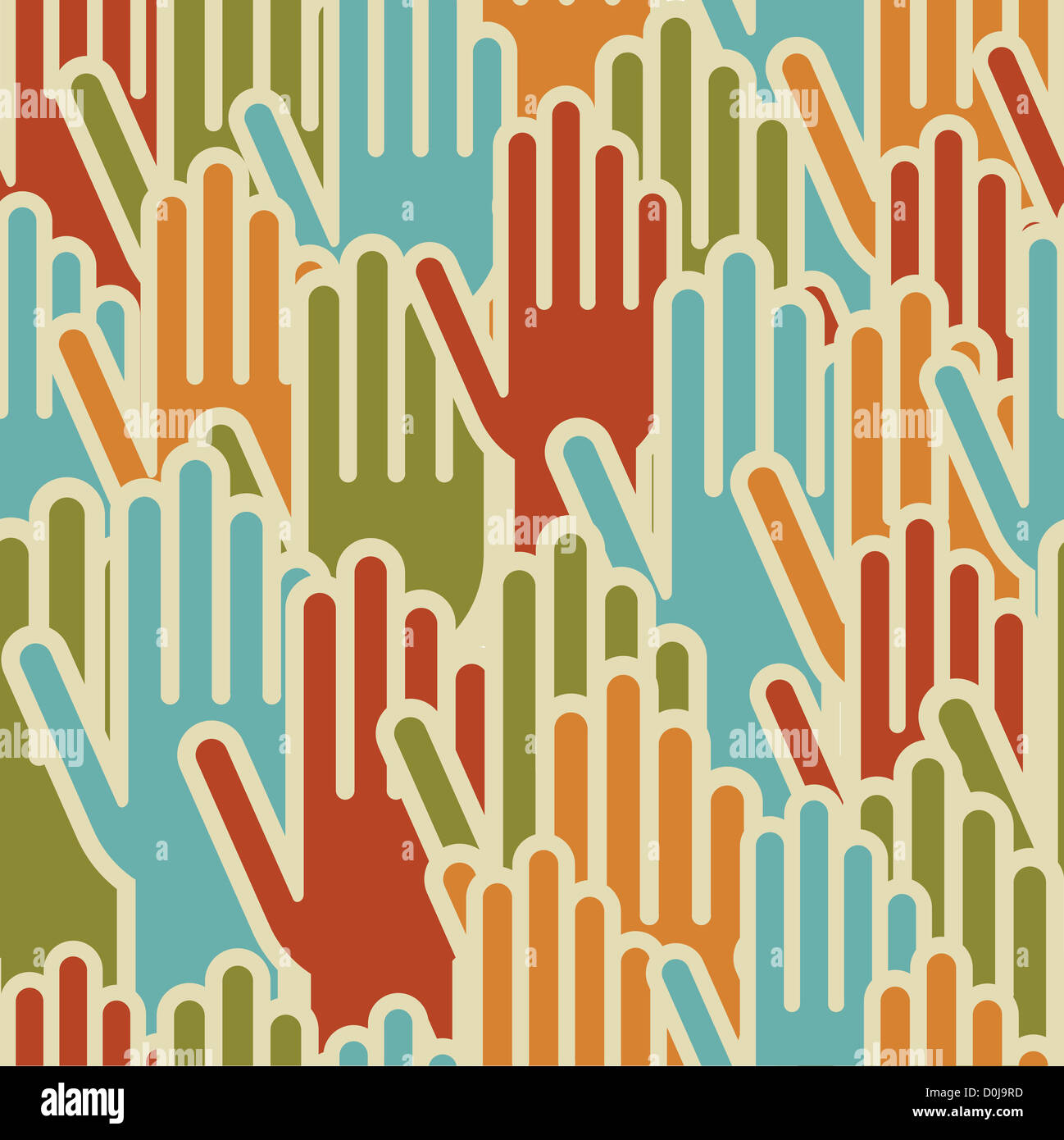 Diversity hands up seamless pattern background. Vector illustration ...