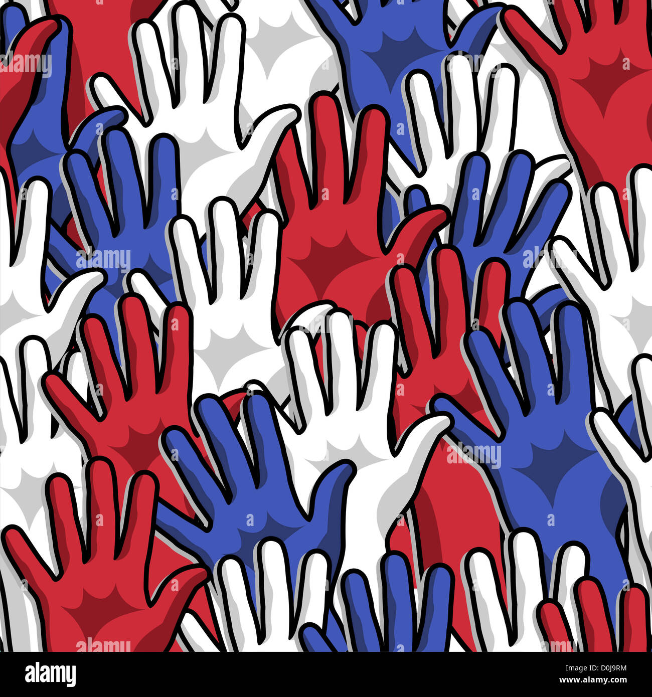 Democracy voting hands up seamless pattern background. Vector file ...