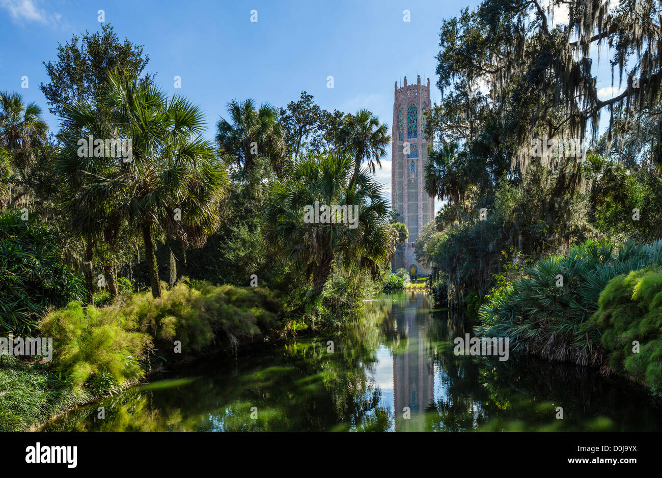 The Singing Tower from the Reflection Pool, Bok Tower Gardens, Lake ...