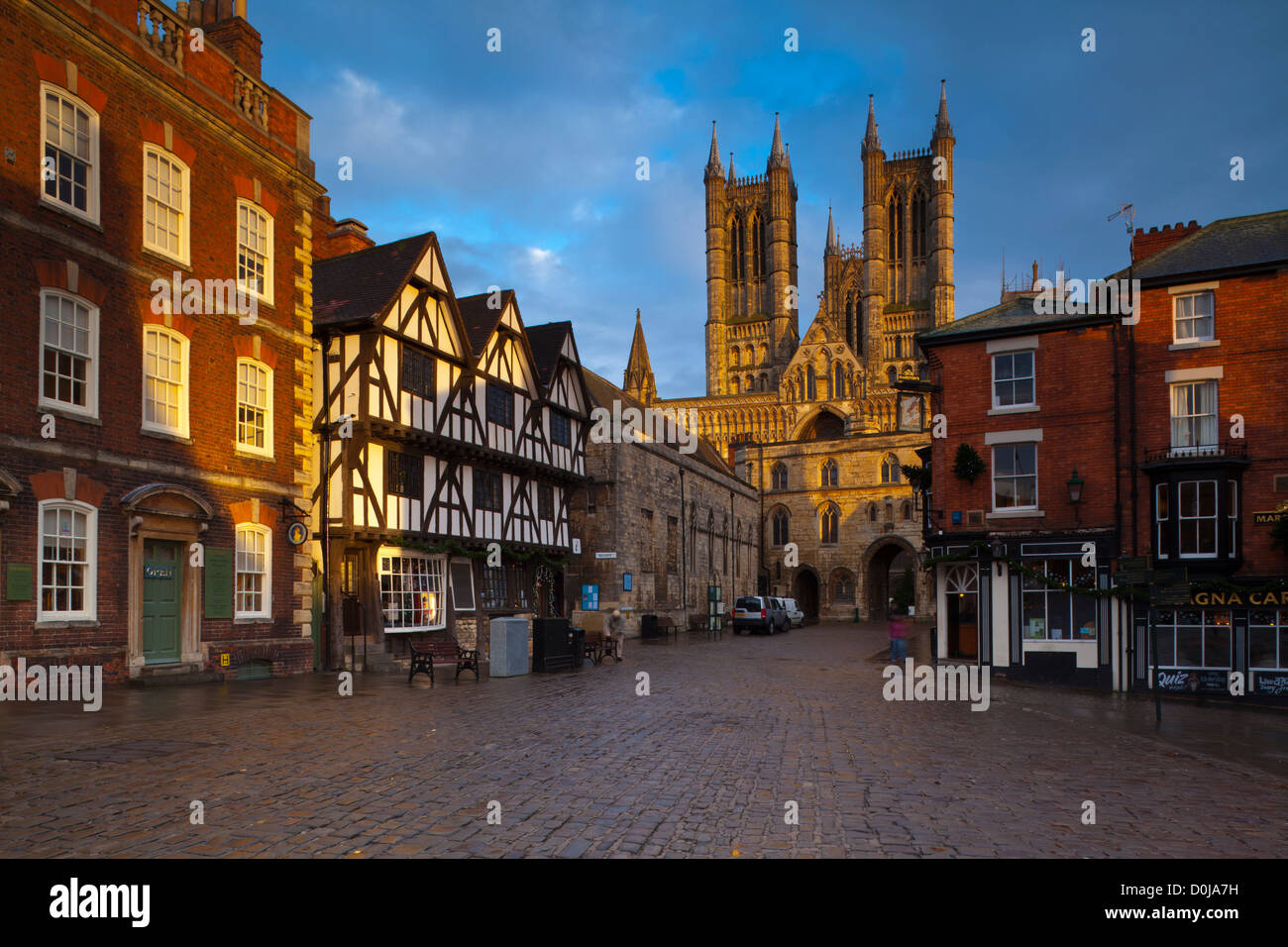 The historic Bailgate area and Lincoln Cathedral Stock Photo - Alamy