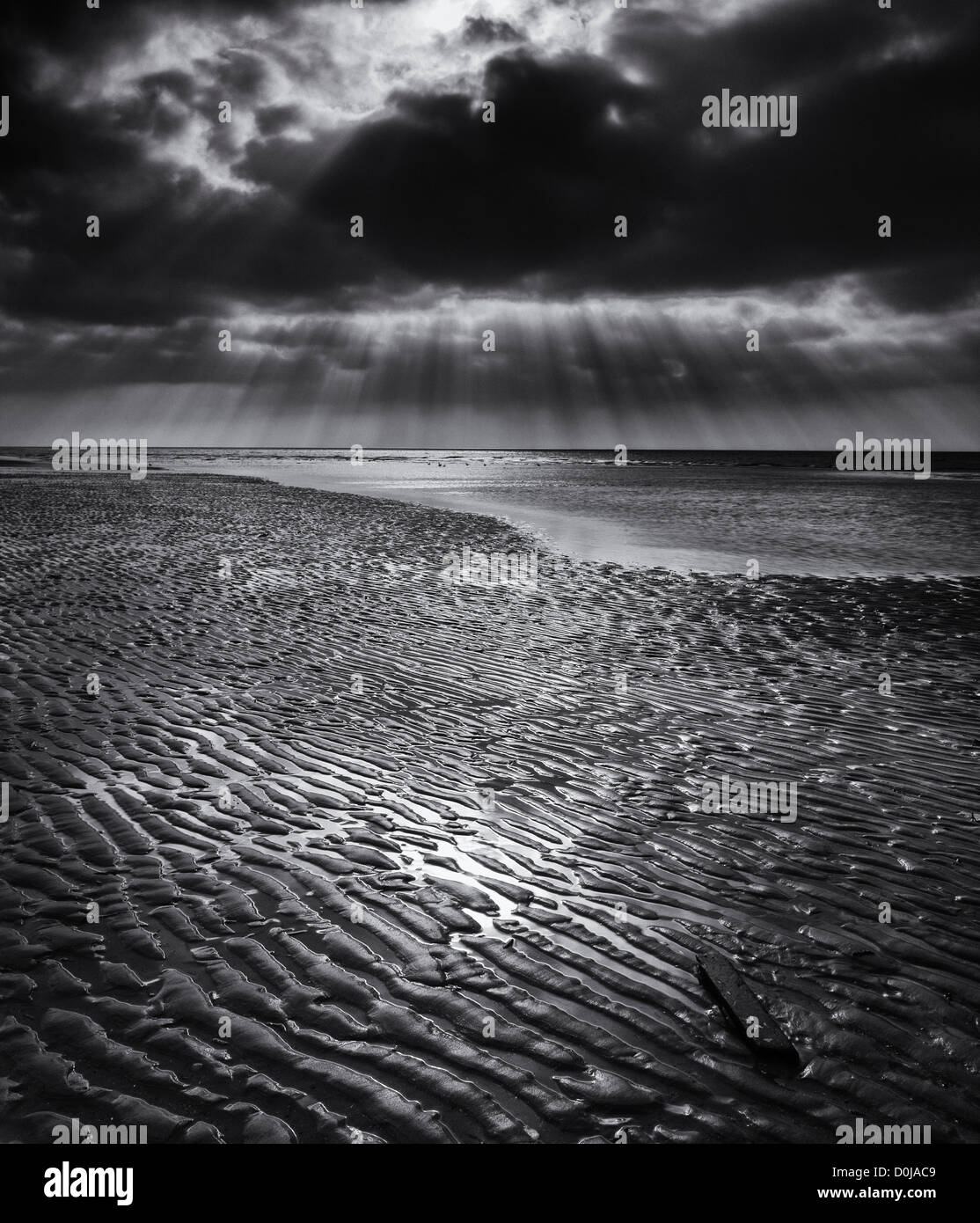 Dramaic light above the Irish Sea along the South Shore at Blackpool ...