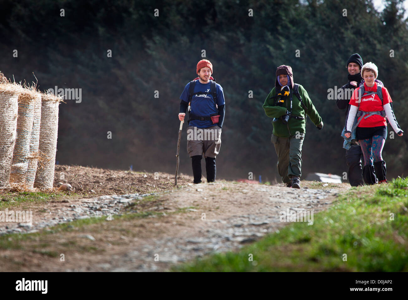 Ramblers walking the Clashmach Track in Scotland Stock Photo - Alamy