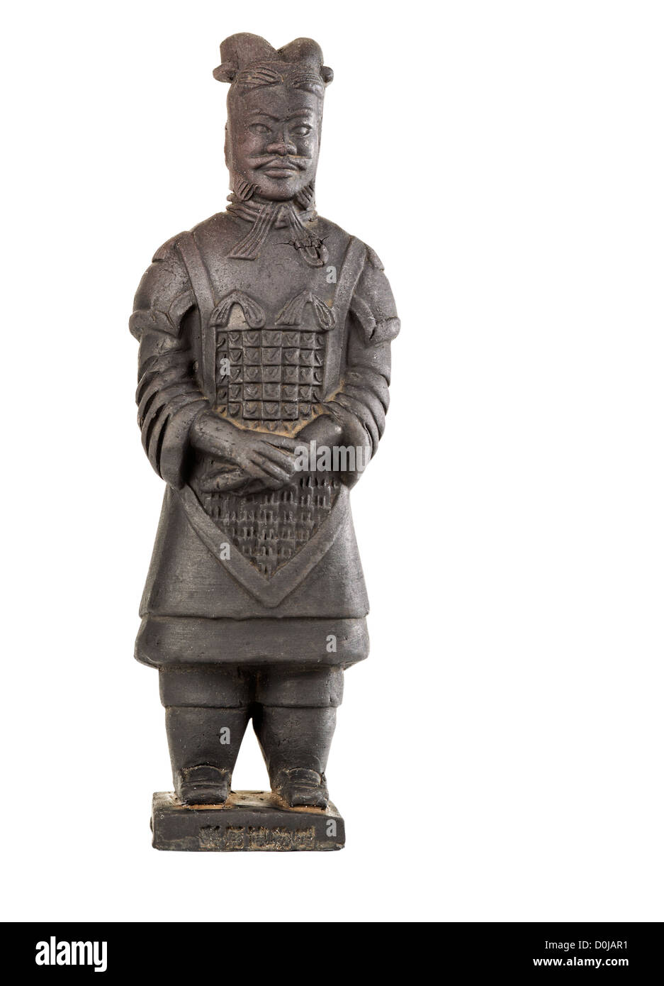 Single Terracotta General warrior statue made of pottery on white ...