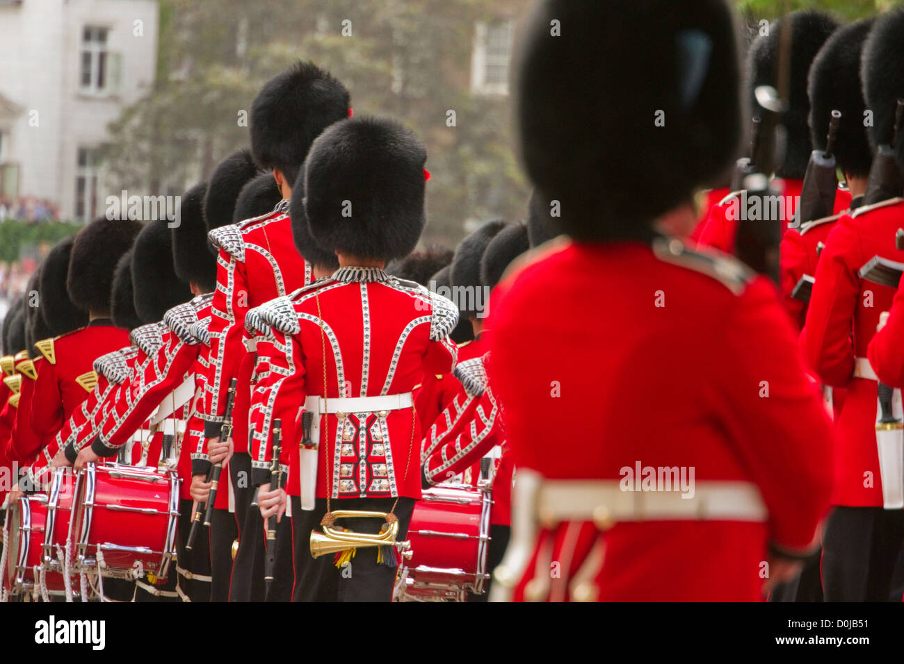Guards Band marching at the Trooping of the Colour Stock Photo - Alamy