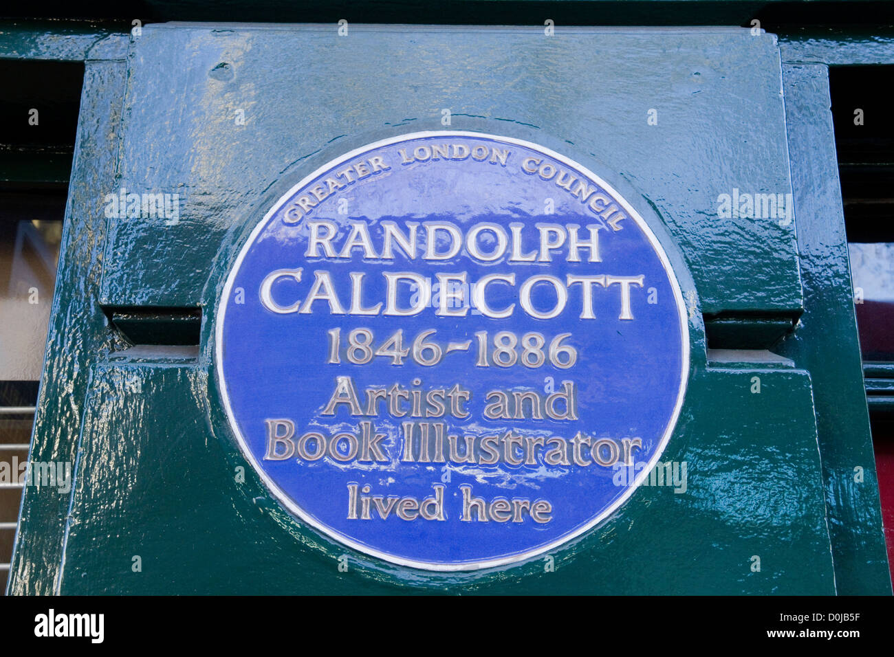 A Blue Plaque marks the artist Randolph Caldecott's former home Stock ...