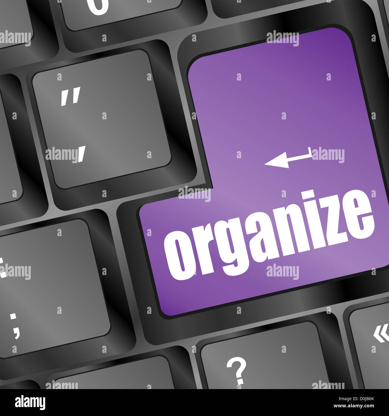 word organize on computer keyboard key Stock Photo - Alamy