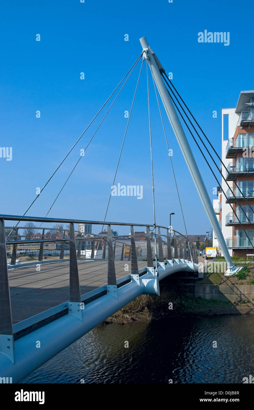 The foot and cycle bridge over the River Foss in York Stock Photo - Alamy