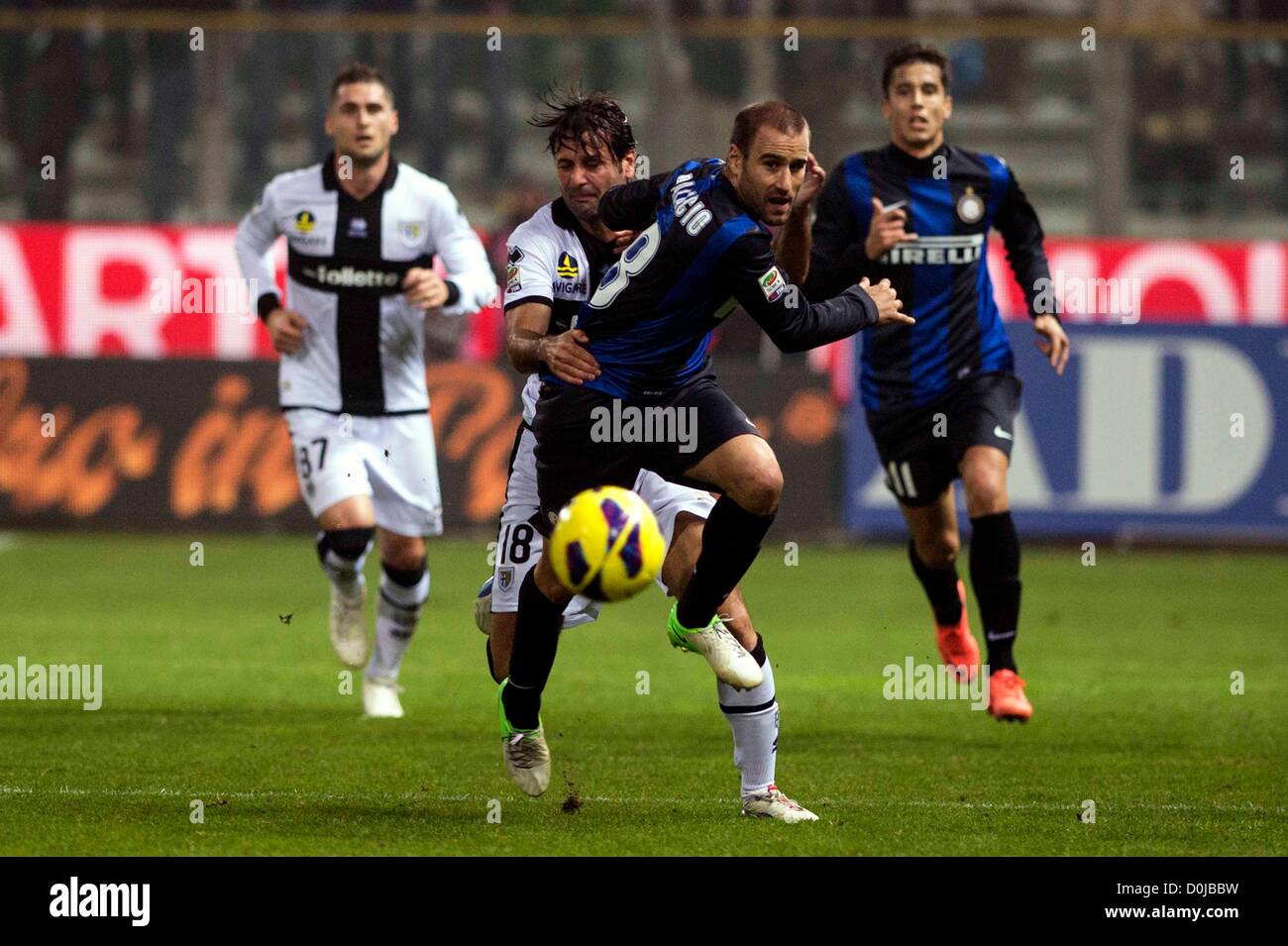 Massimo Gobbi (Parma), Rodrigo Palacio (Inter), NOVEMBER 26, 2012 ...