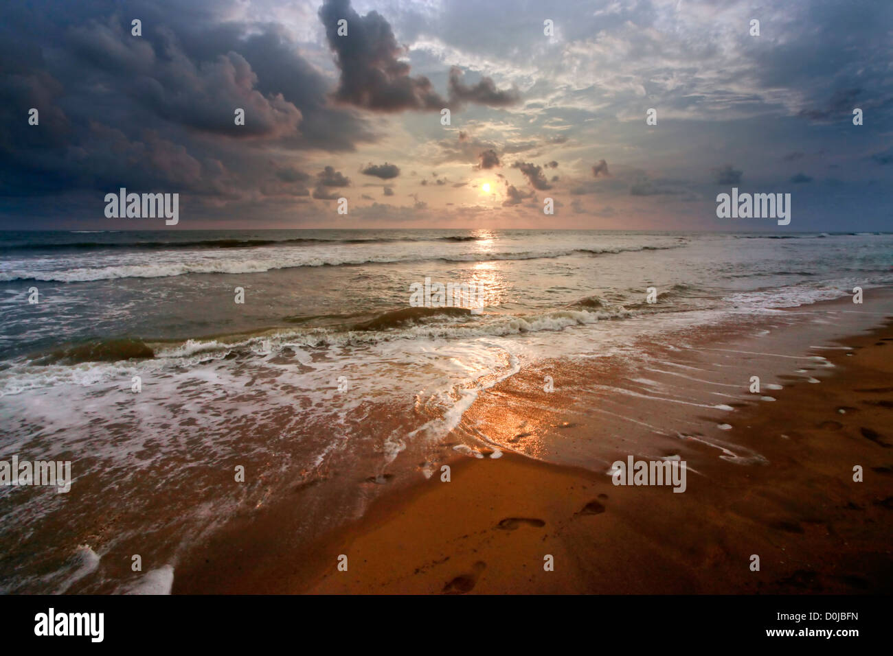 Beautiful sunset on the beach. Sri Lanka Stock Photo - Alamy