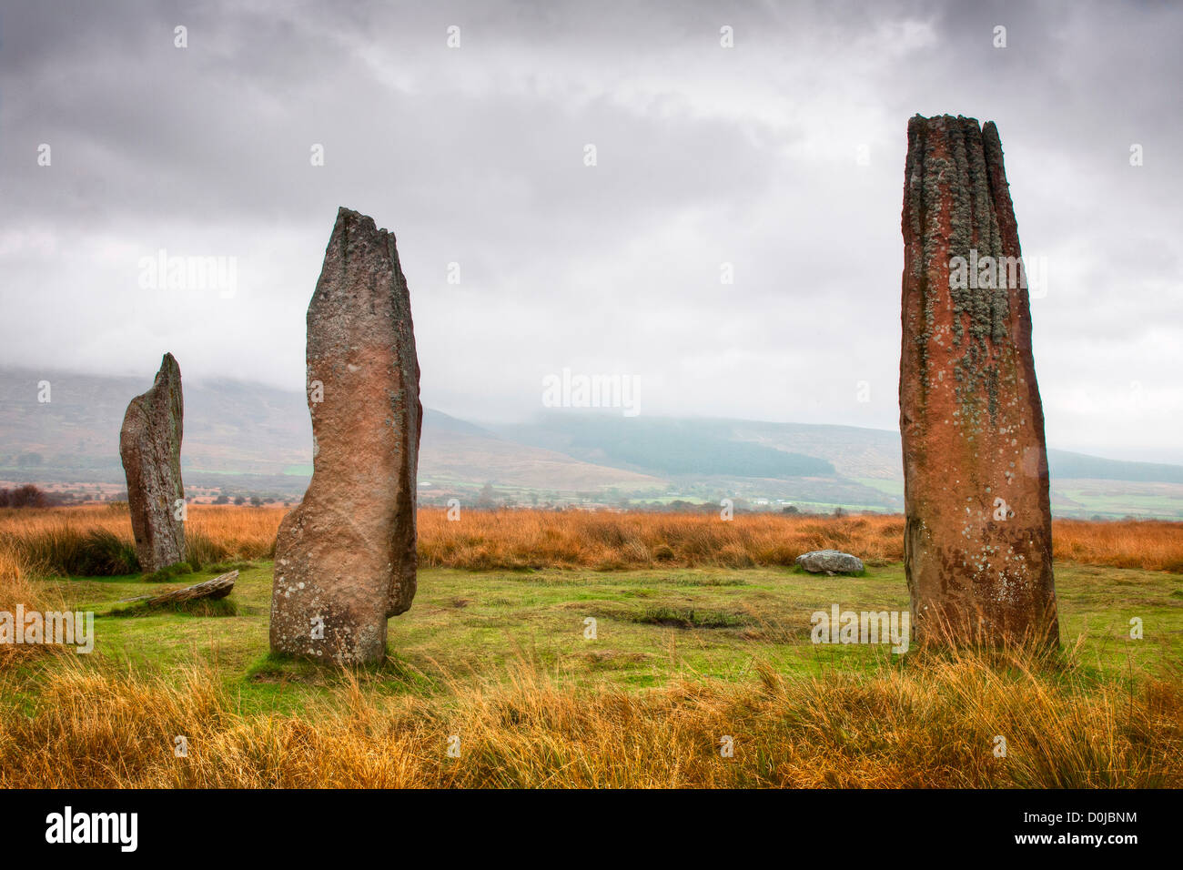 A stone circle at Machrie Moor on the Isle of Arran Stock Photo - Alamy
