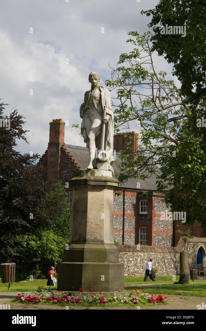 Statue of Nelson in Cathedral Close in Norwich Stock Photo - Alamy