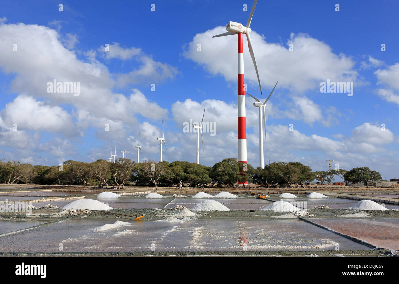 Wind turbines and salt farm in Puttalam, Sri Lanka Stock Photo - Alamy