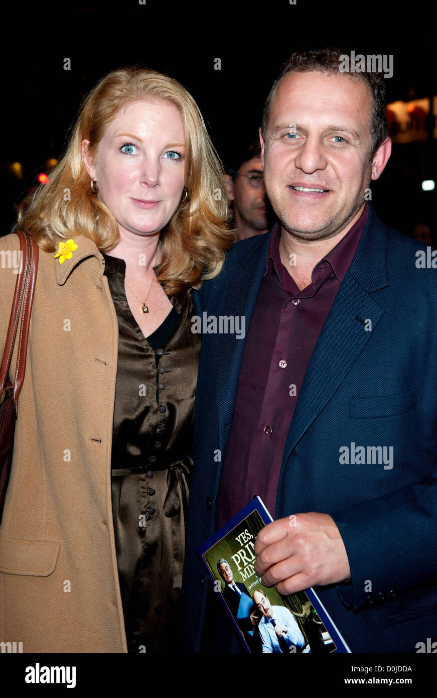 Nigel Lindsay & Wife Gala night of stage version of 'Yes, Prime Minister' held at the Gielgud ...