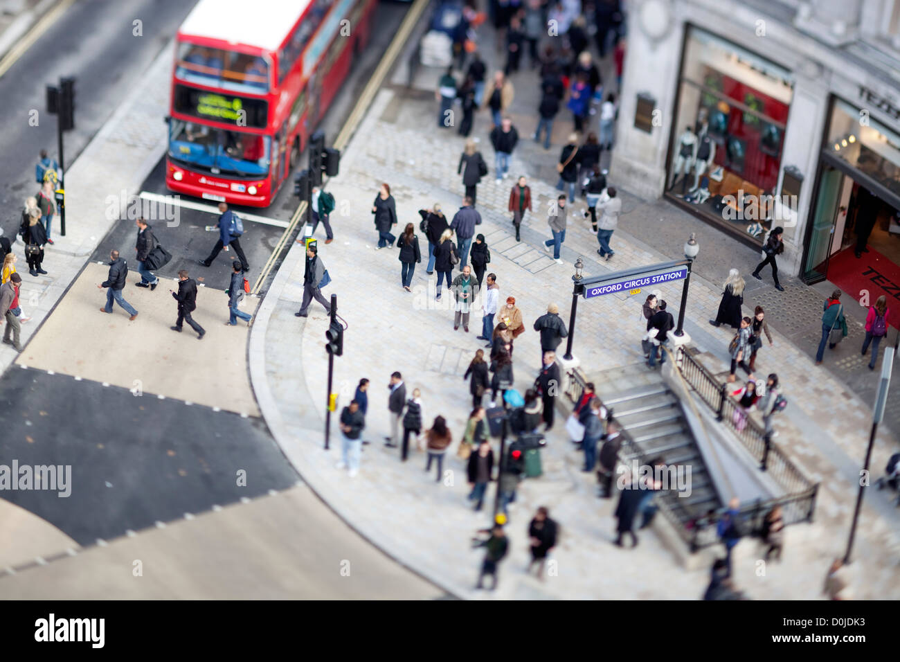 Looking down on the New Oxford Circus crossing Stock Photo - Alamy