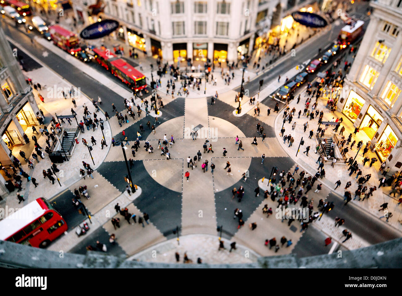 Looking down on the New Oxford Circus crossing Stock Photo - Alamy