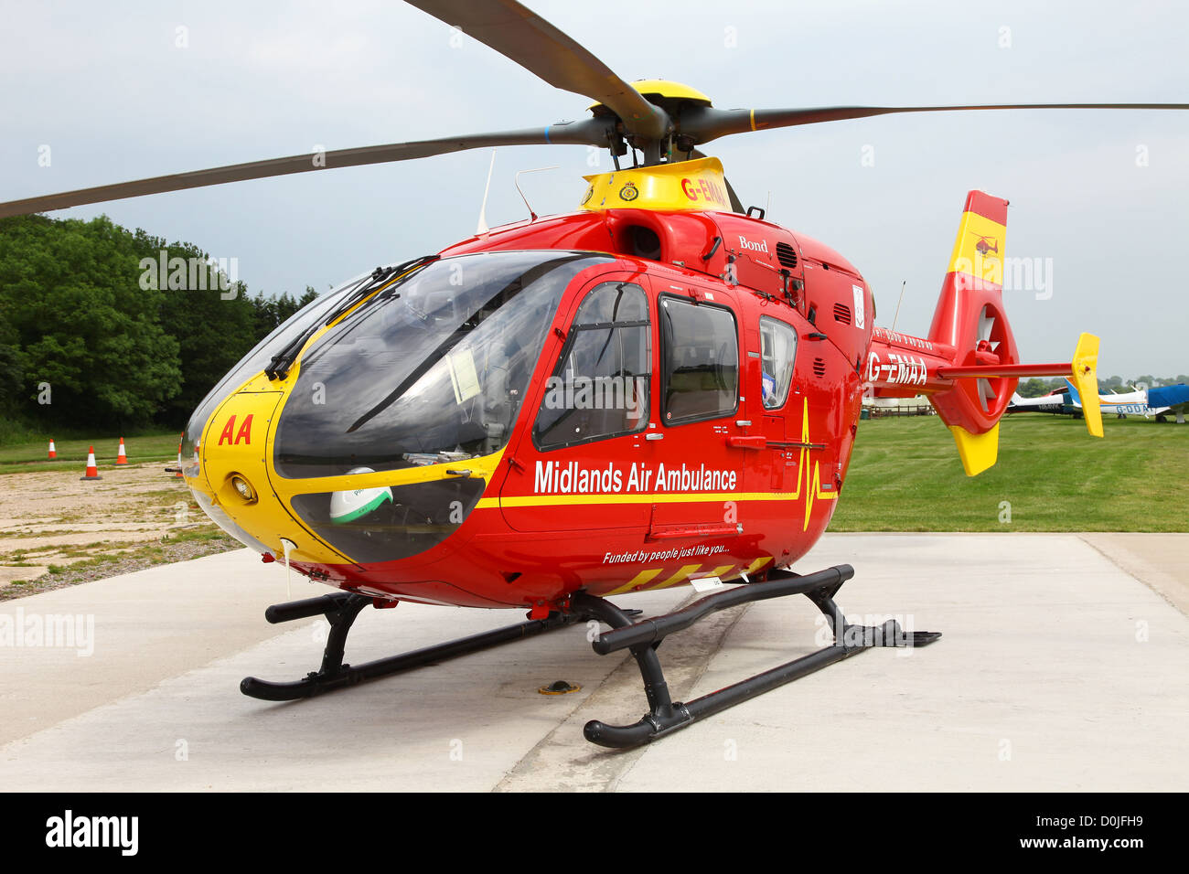 A Eurocopter EC135 helicopter used by the East Midlands Air Ambulance ...