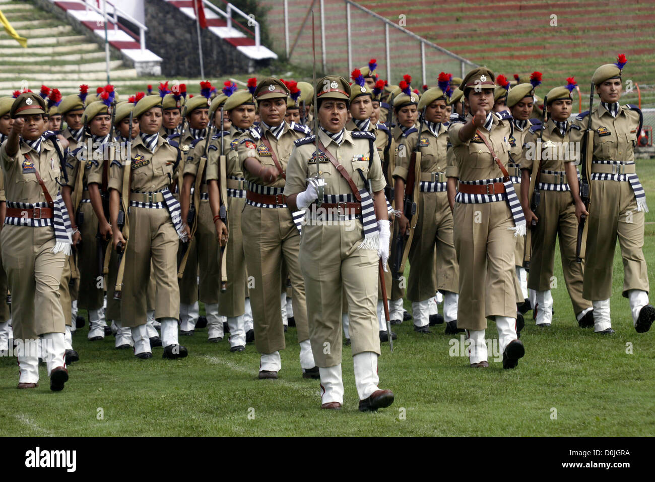 Policewomen march during the final full dress rehearsal for the Indian ...