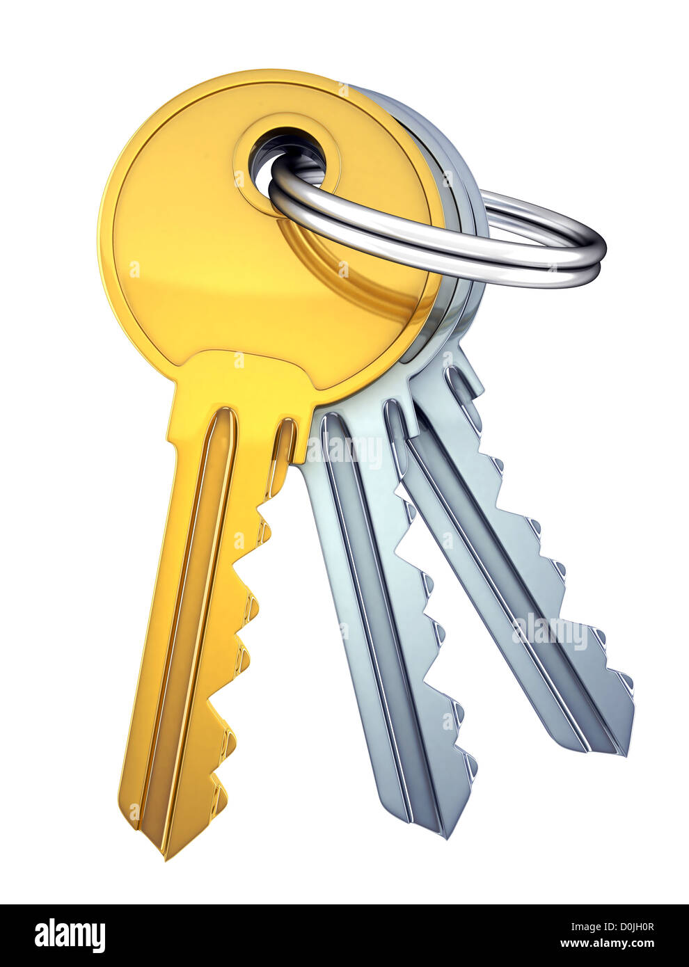 Three keys (done in 3d, isolated background Stock Photo - Alamy