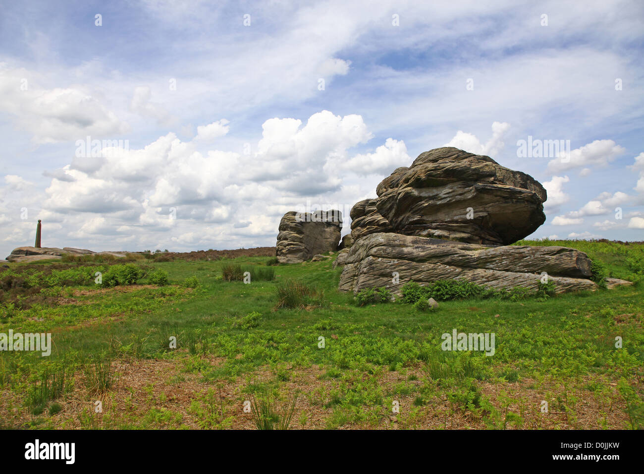 The three boulders representing Nelson's ships on Birchen Edge ...